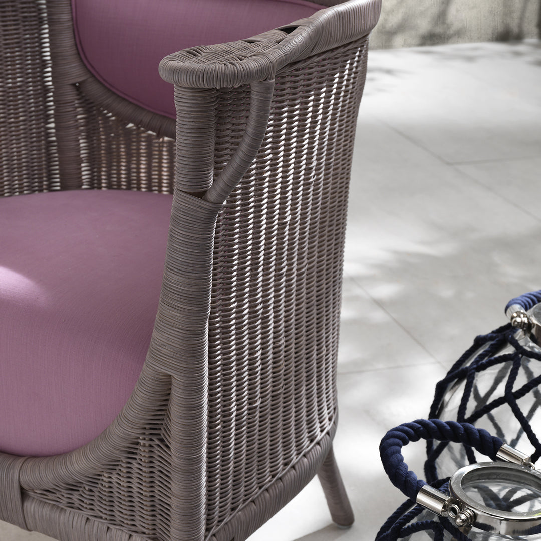 Angelina Pink Rattan Lounge Chair Mila Maurizi | Artemest