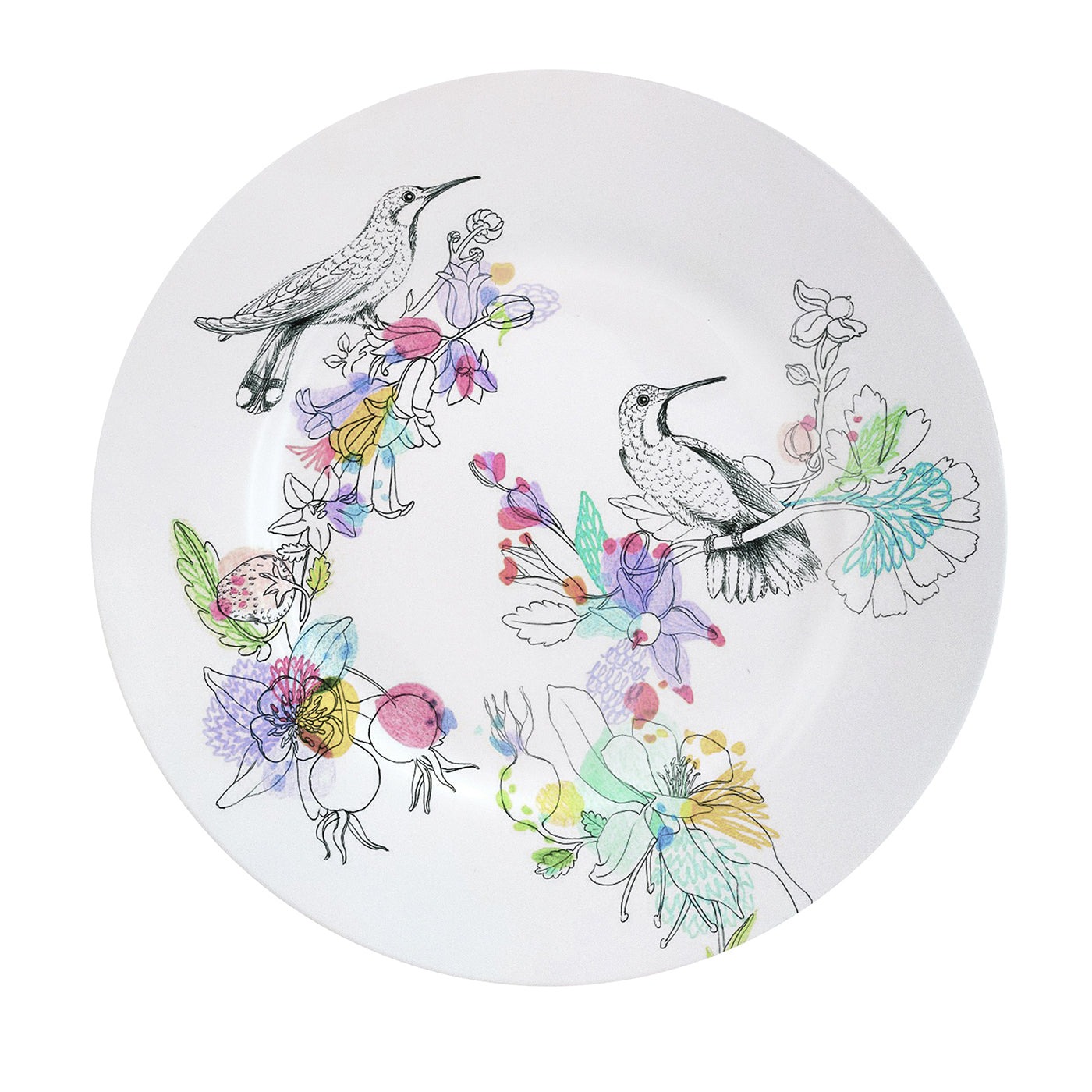 An Ode To The Woods Hummingbird Dinner Plate Francesca Colombo | Artemest