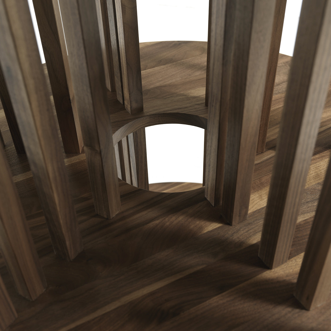 Pillar 6-Shelf Circular Walnut Bookcase by C.R. & S. Riva 1920 Riva ...