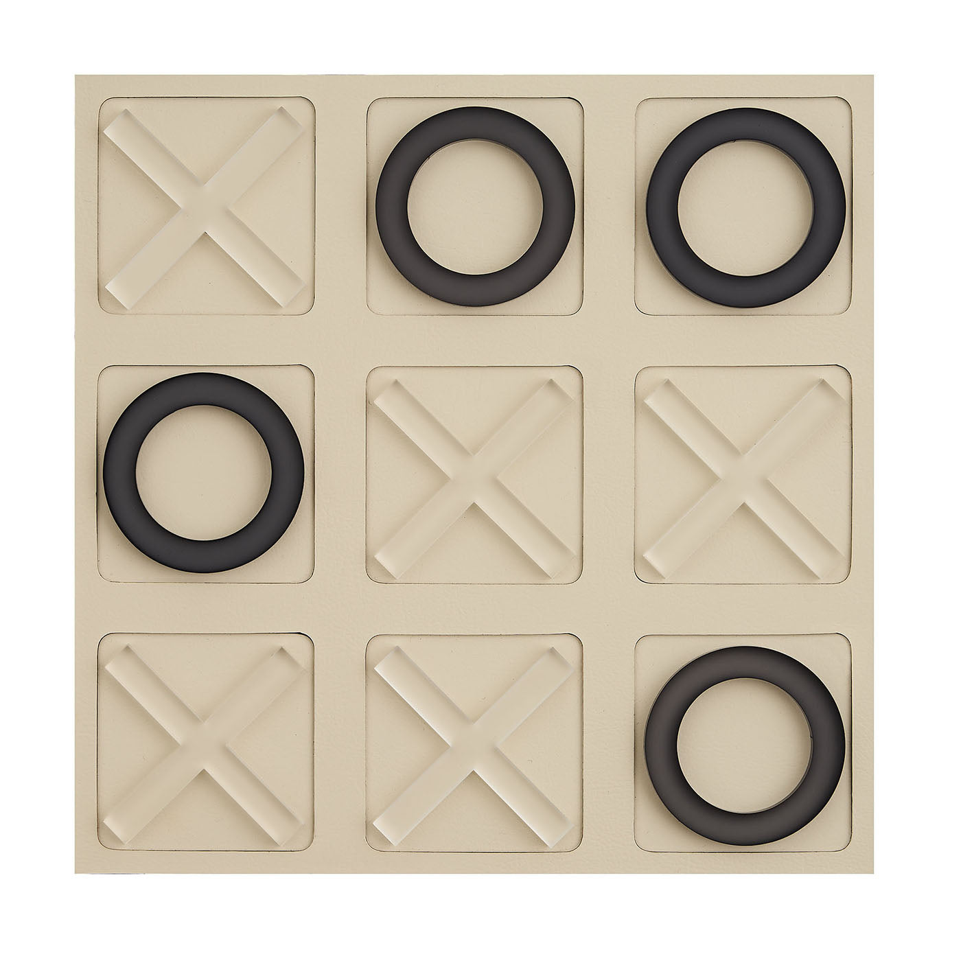 Tic Tac Toe Panna Cotta Leather Game ADJ Style | Artemest