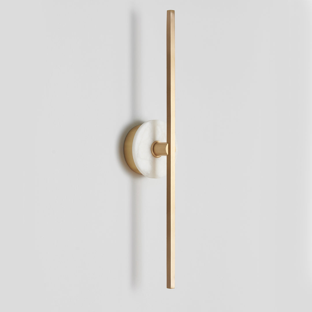 "Essential Stick" Wall Sconce in Satin Brass and White Marble Matlight ...