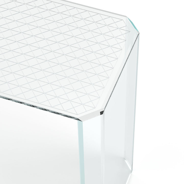 Jean Michel Clear and Triangle Pattern Glass Console Esadesign | Artemest