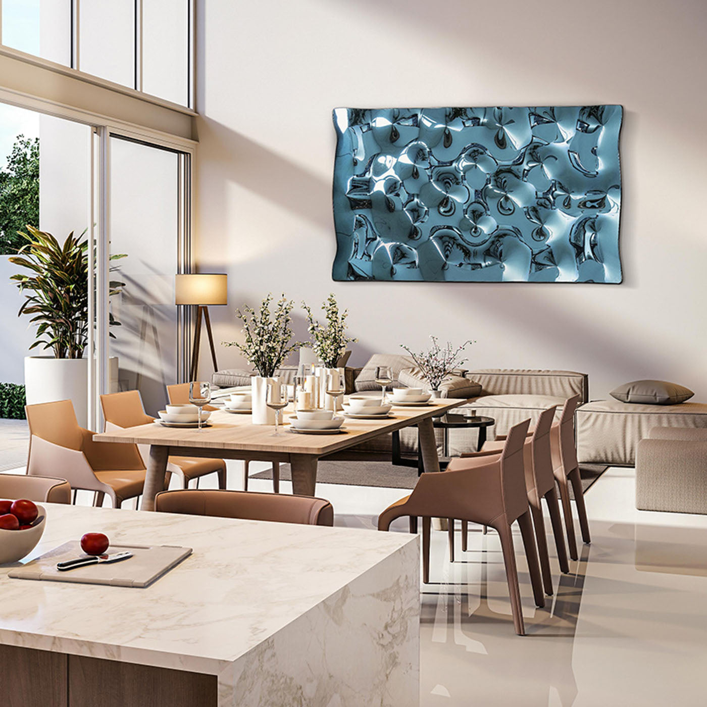 Rialto Blue Decorative Wall Panel Esadesign | Artemest
