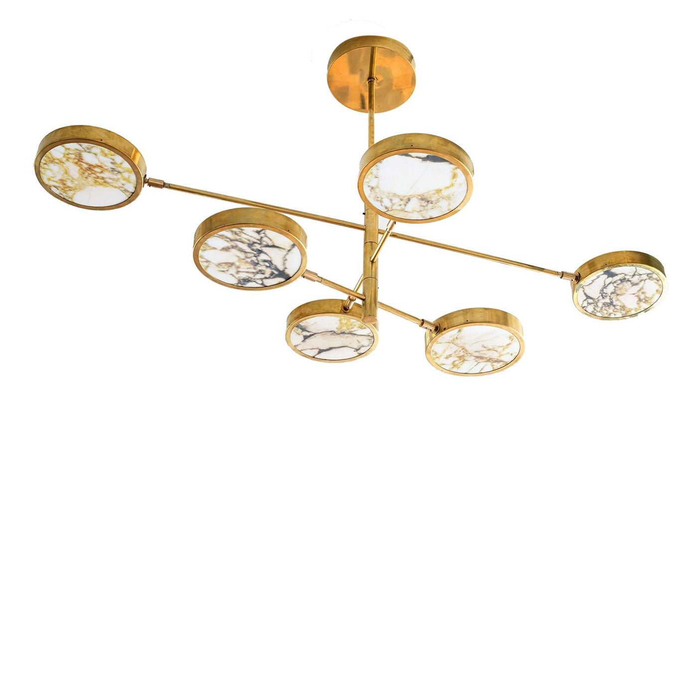 Sistema Solare 6-Light Brass And Calacatta Gold Marble Chandelier ...