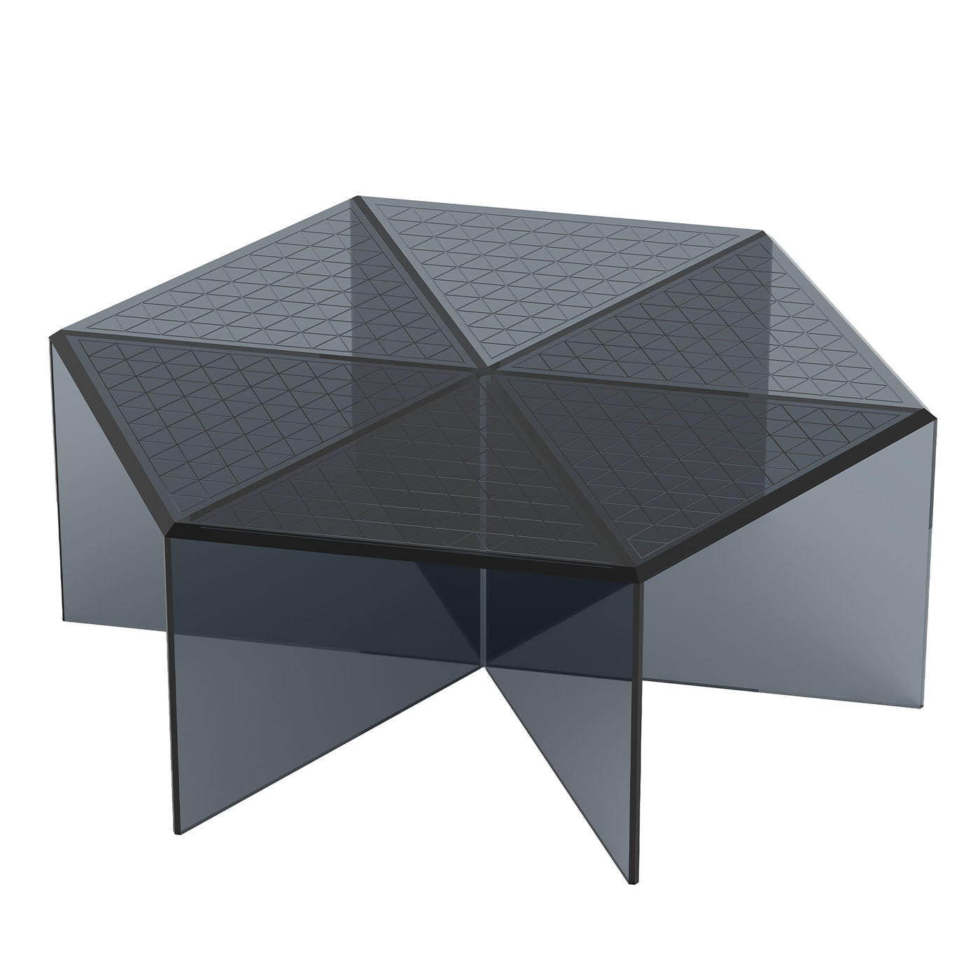 Frank 2 Smoked Grey and Triangle Pattern Glass Coffee Table Esadesign ...