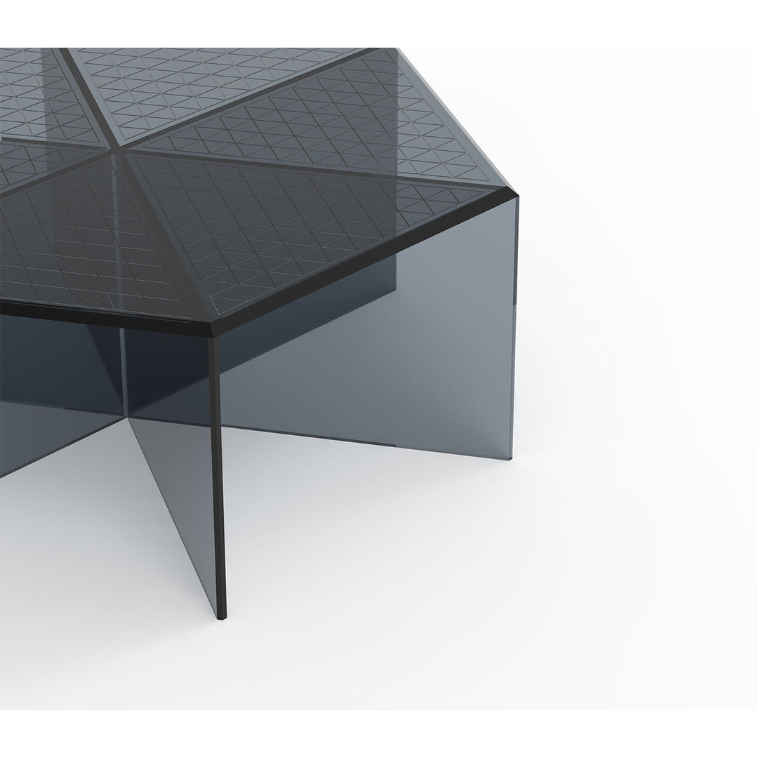 Frank 2 Smoked Grey and Triangle Pattern Glass Coffee Table Esadesign ...