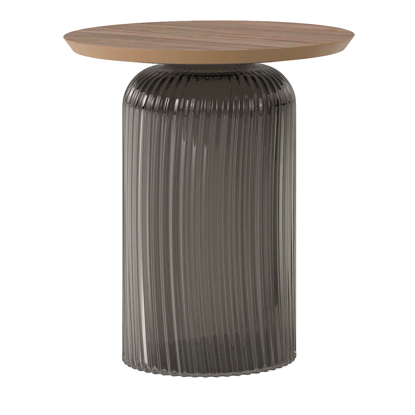 Soffio Fumé Glass & Walnut Canaletto Side Table Tonin Casa | Artemest