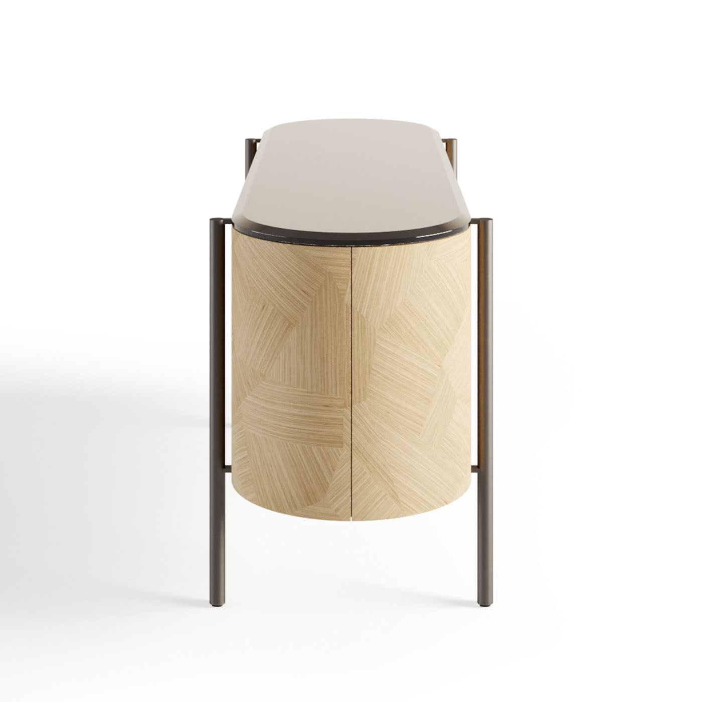 Mia 4-Door Curved Beige Sideboard Cafedesart | Artemest