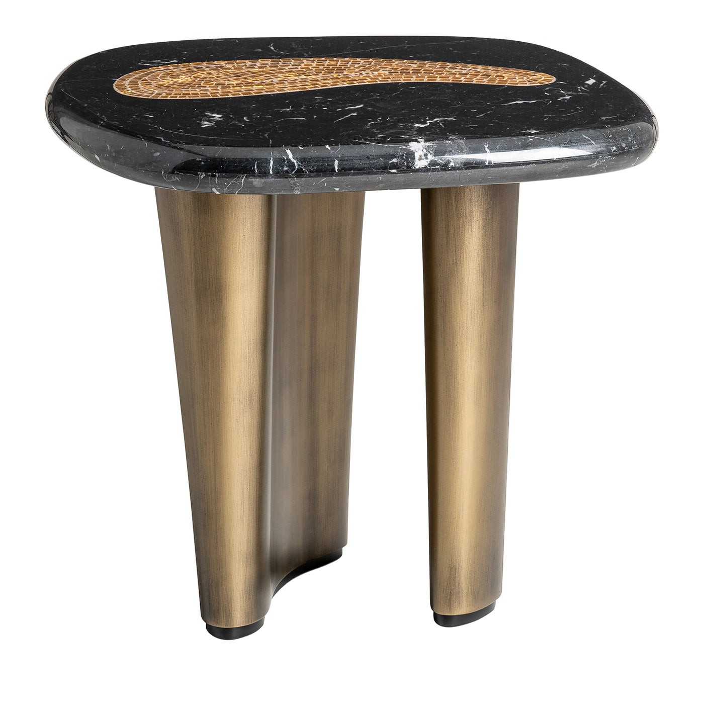 Leon High Side Table with Black Marquina Marble Top Sicis | Artemest