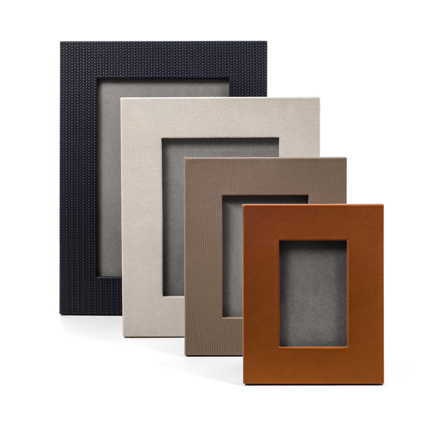 Small Rectangular Taupe Leather Frame Pinetti | Artemest