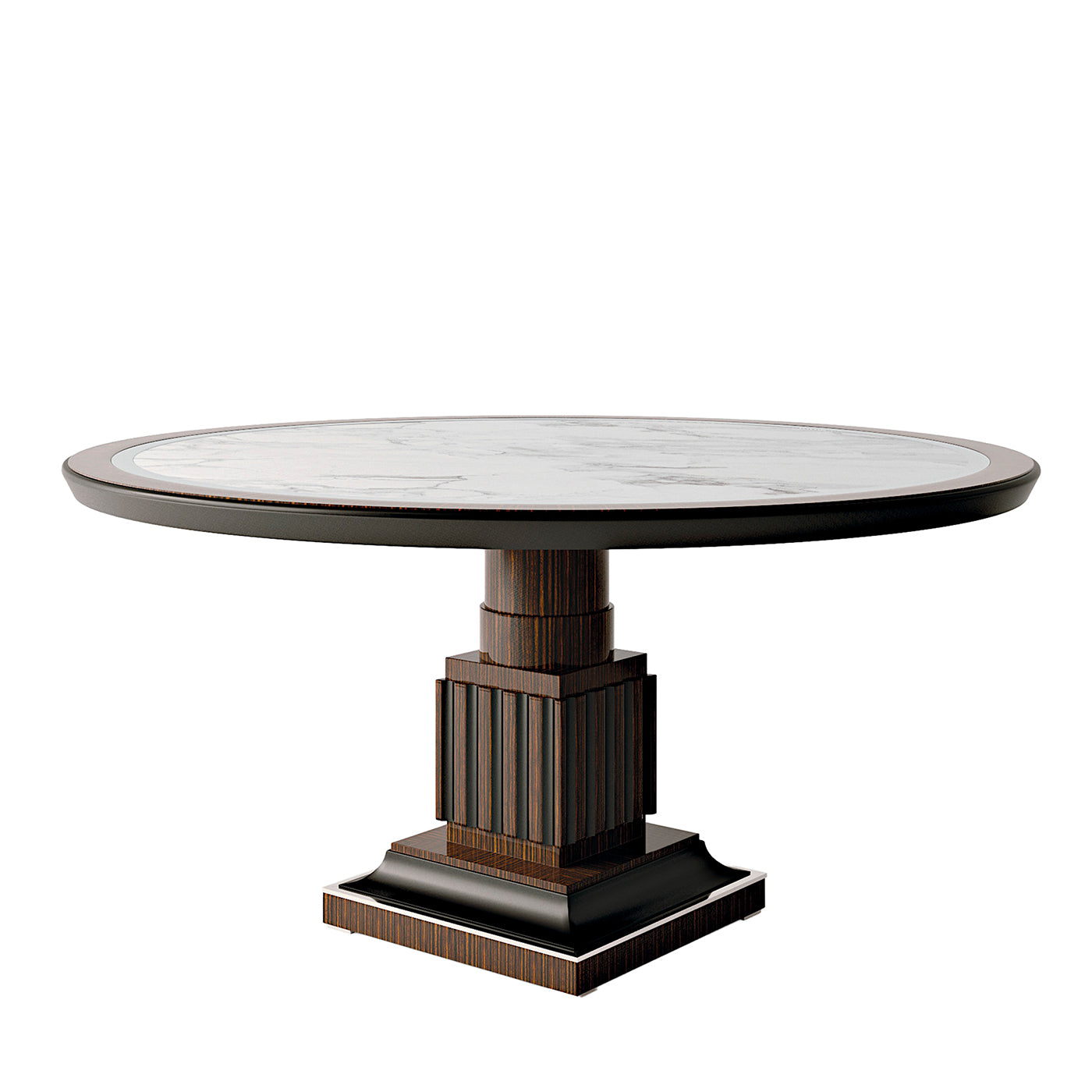 Ebony and Marble Round Table Provasi | Artemest