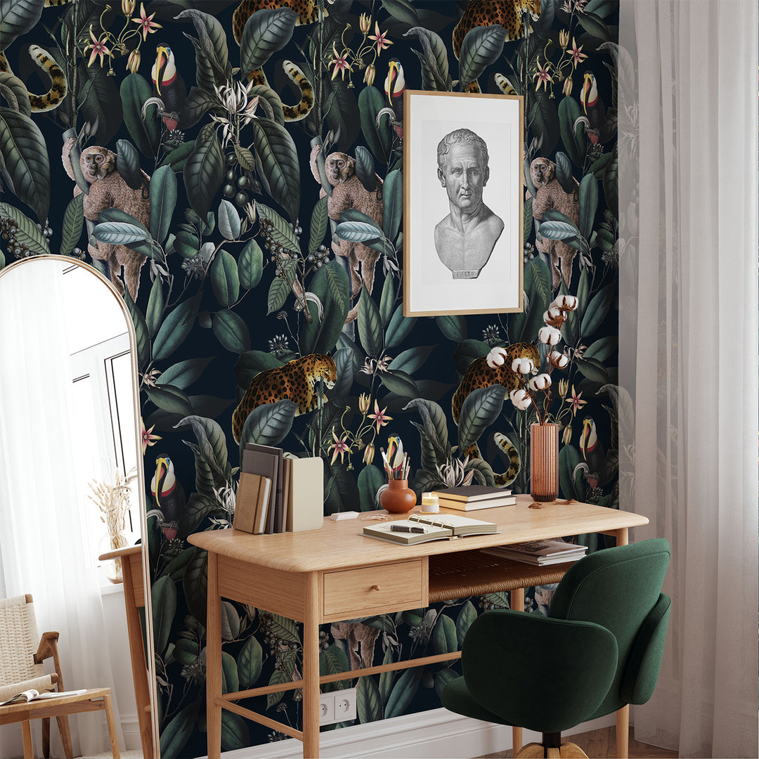 Dark Tropical Wild Jungle Wallpaper Wallpapers4Beginners | Artemest