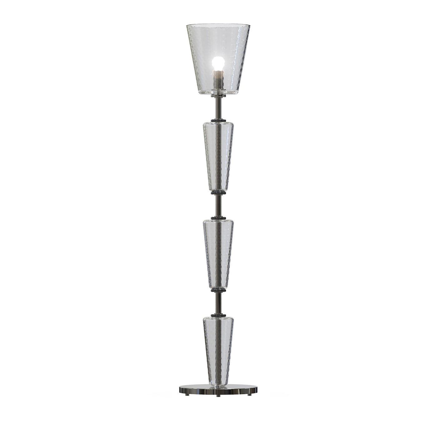 Foscari 1-light Gray Murano Glass Floor Lamp Piumati | Artemest