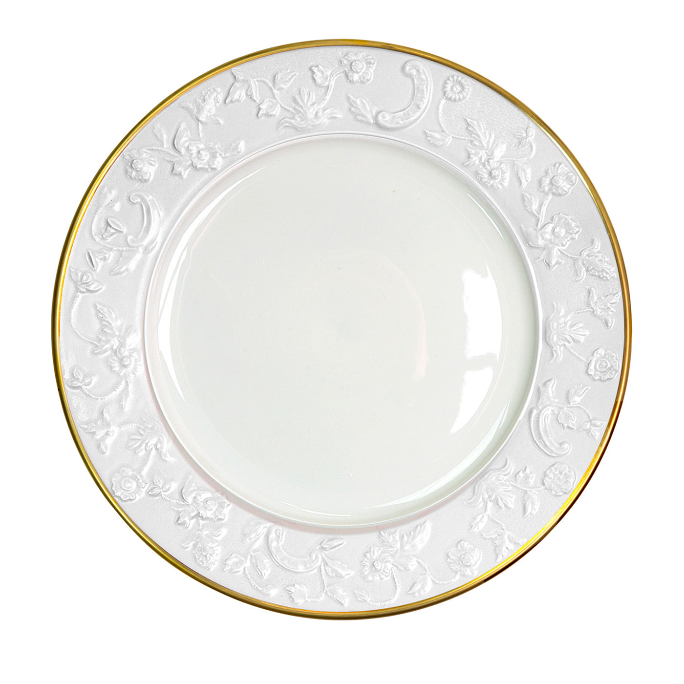 TAORMINA LAY PLATE - WHITE AND GOLD Villari | Artemest