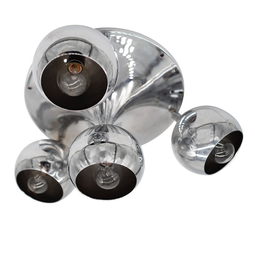 4-Light 1960 Reggiani Chromed Ceiling Lamp Enrico Neri & C. snc | Artemest