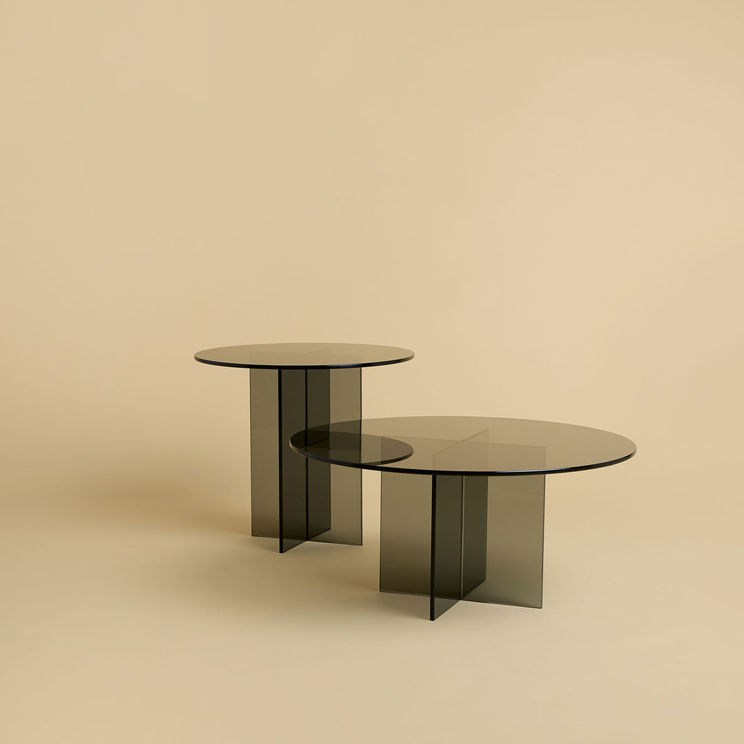 Honshu Smoked Glass Side Table Lebanto | Artemest