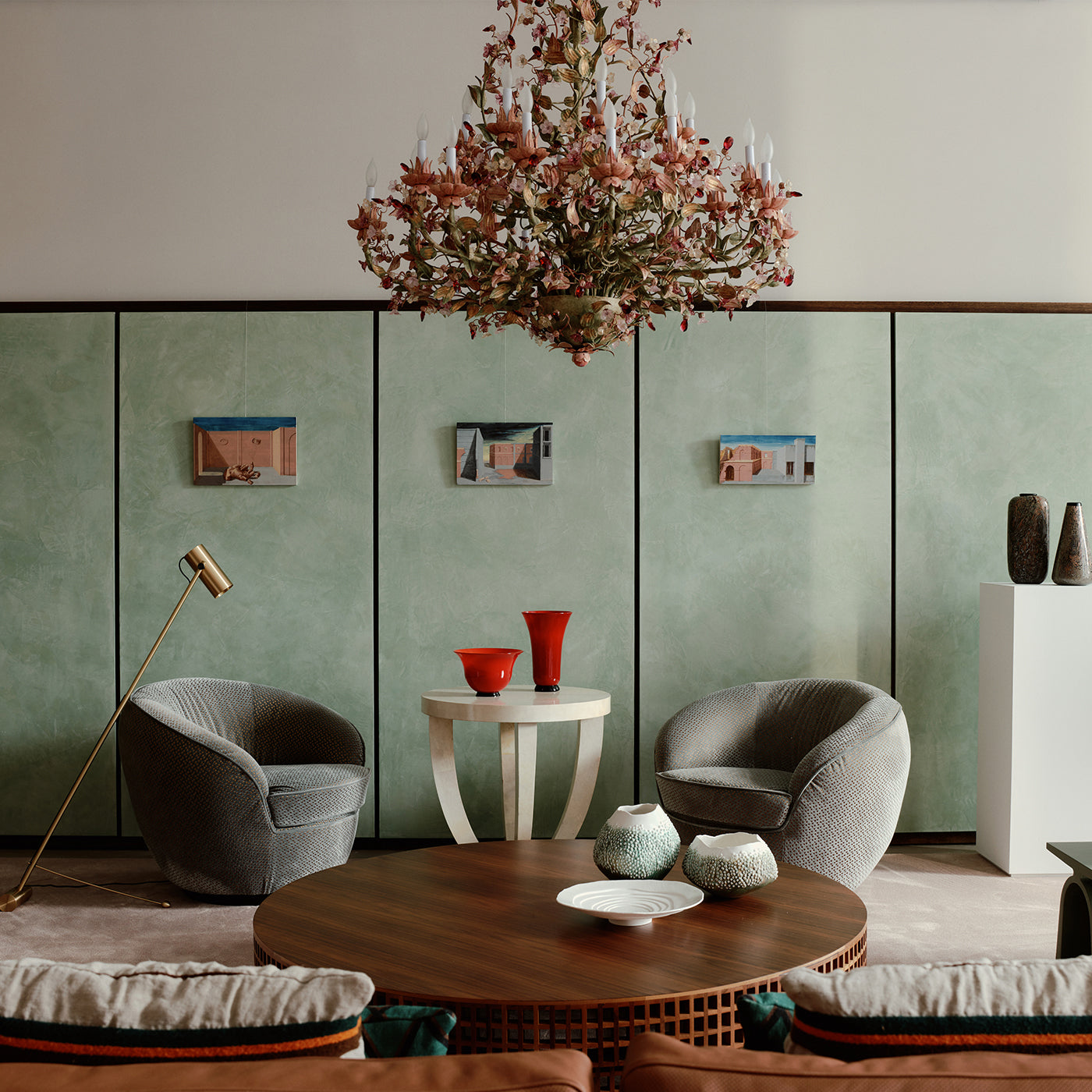 261 24-Light Floral Polychrome Chandelier Mechini | Artemest