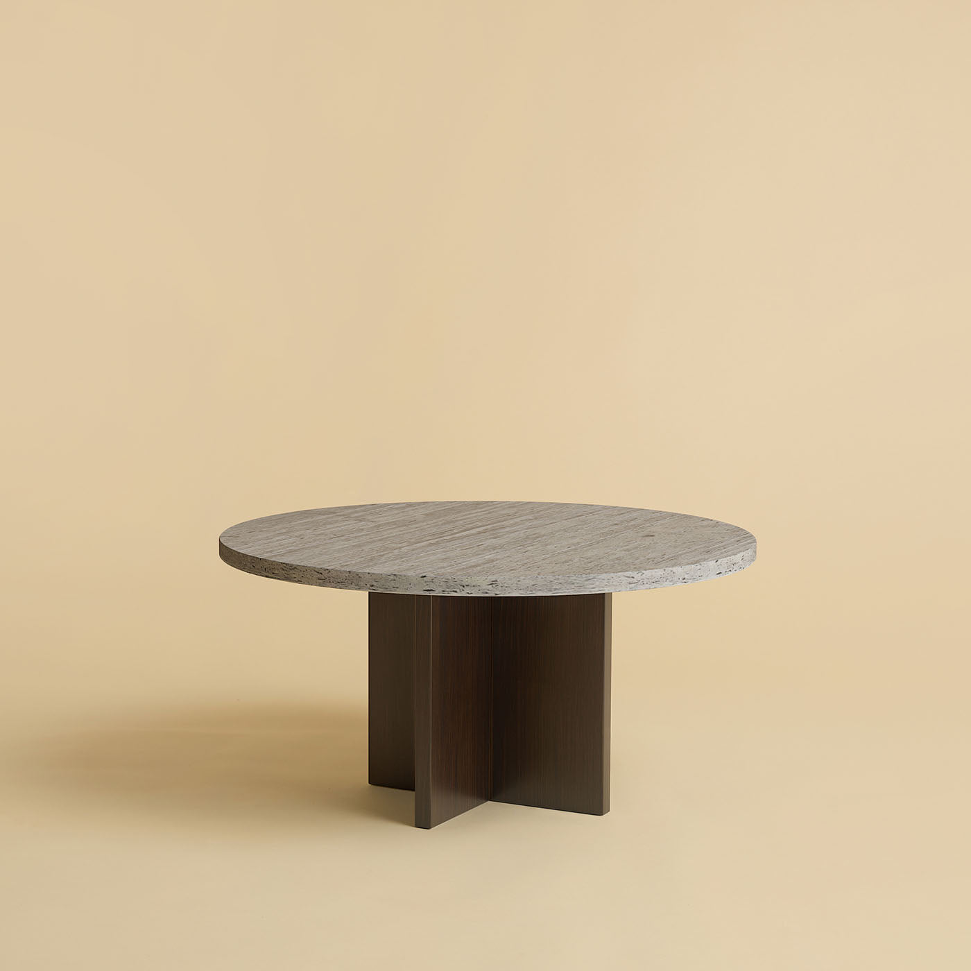 Tinian Titanium Travertino and Durmast Coffee Table Lebanto | Artemest