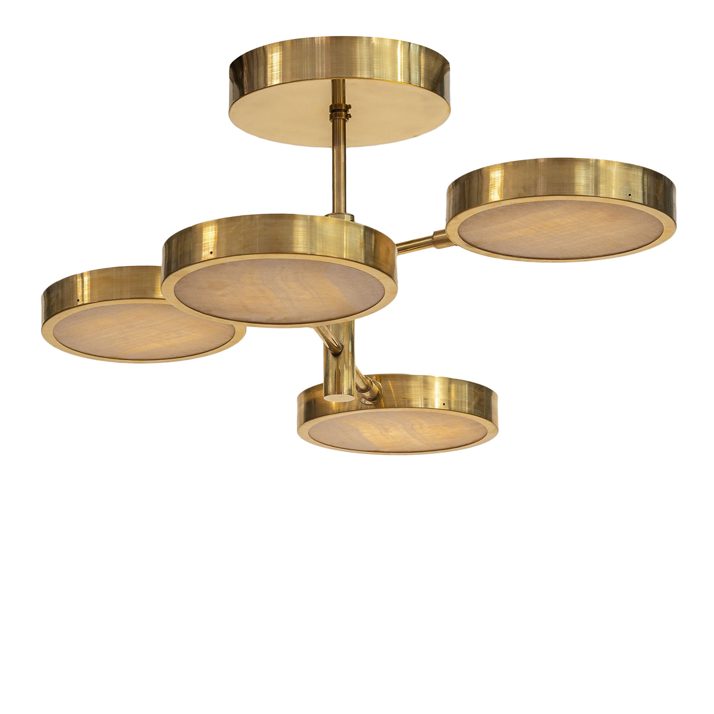 Sistema Solare 4-Light Ivory-Toned Onyx And Brass Chandelier Silvio ...