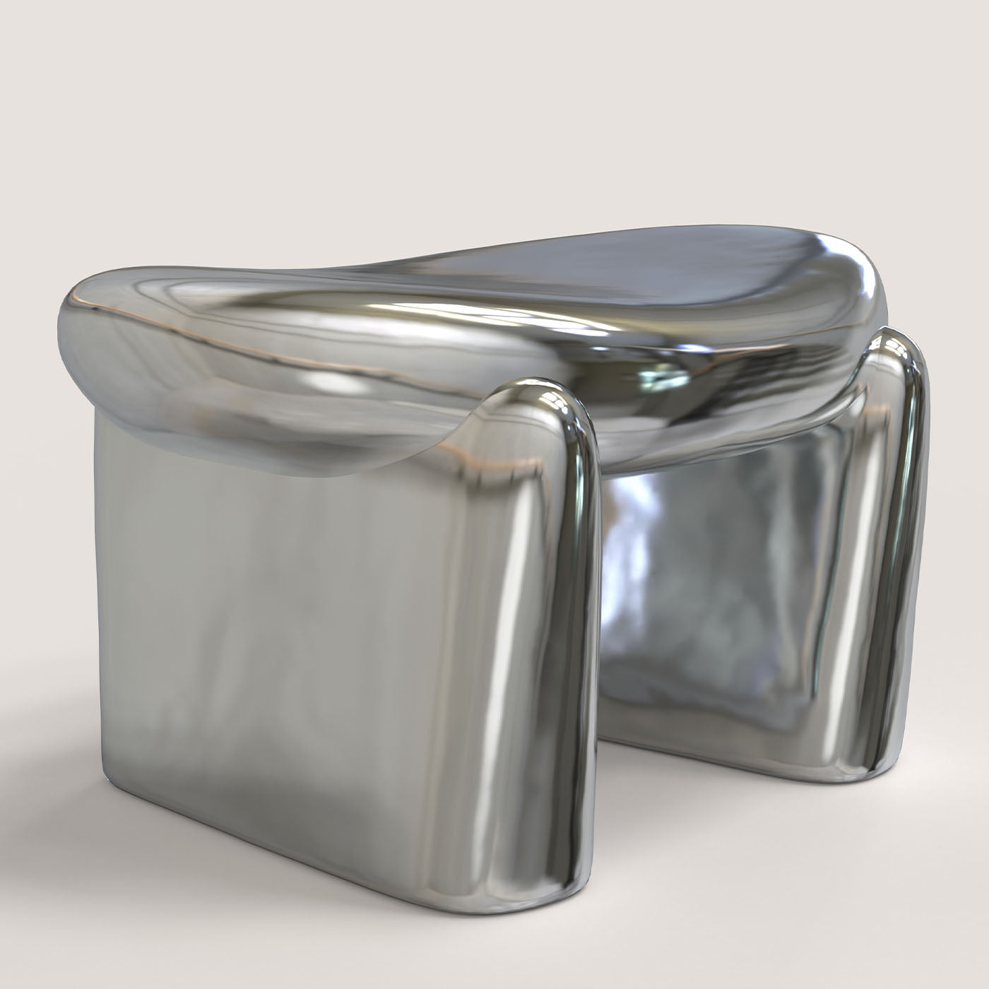 Pau V2 Silver Stool Edizione Limitata by Simone Fanciullacci | Artemest