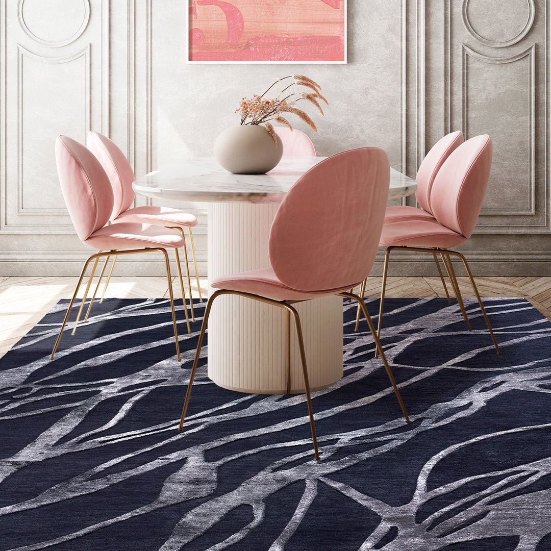 Midnight Blue Chantal Rug Sitap Carpet Couture Italia | Artemest