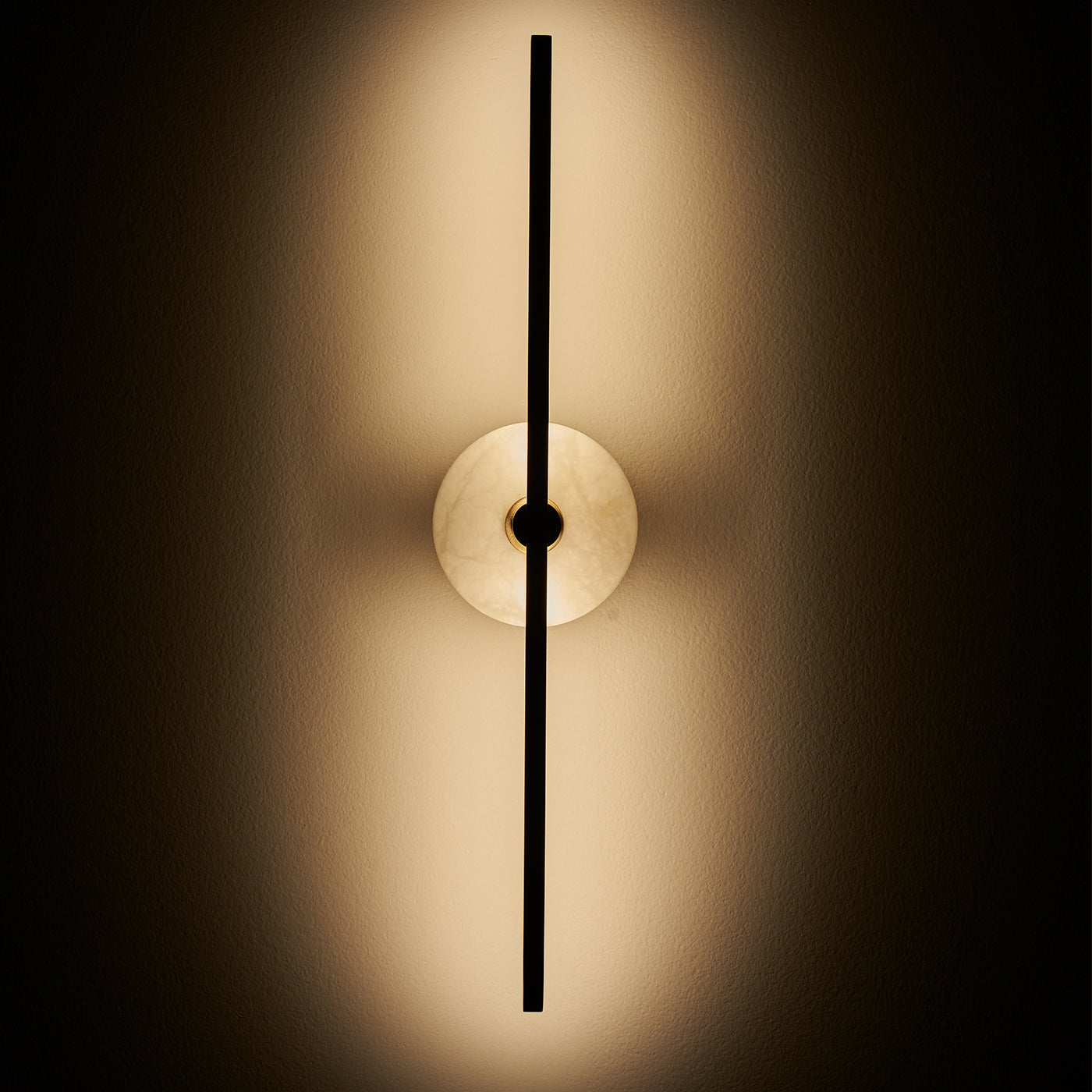 "Essential Stick" Wall Sconce in Satin Brass and White Marble Matlight ...