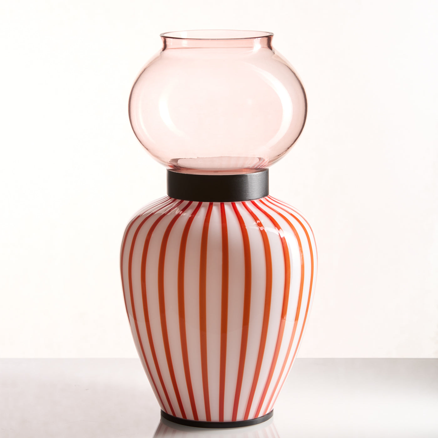 Layla Red Striped Table Lamp by Serena Confalonieri MM Lampadari | Artemest