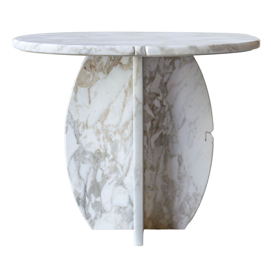 SST023 Calacatta Oro Round Marble Side Table Stone Stackers | Artemest