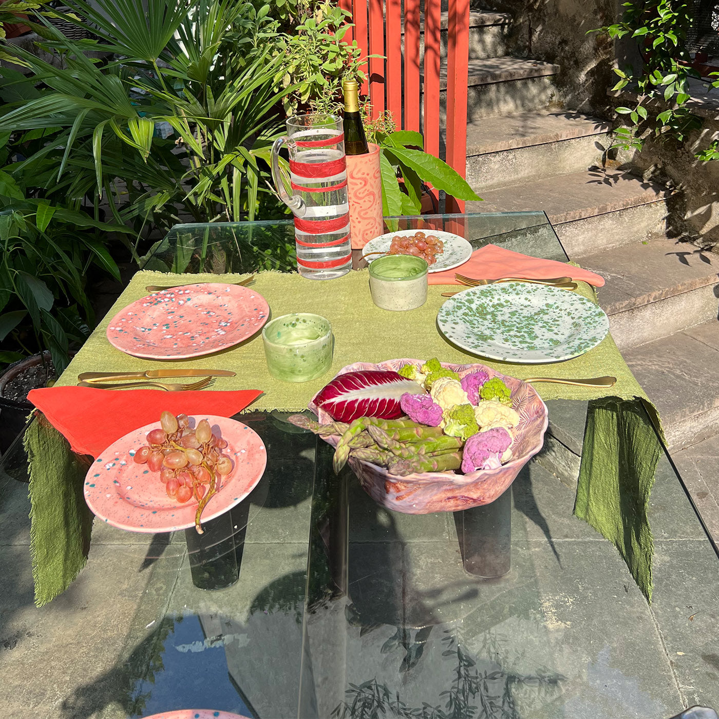 Coral Mottled Fruit Plate Giovanna La Falce | Artemest