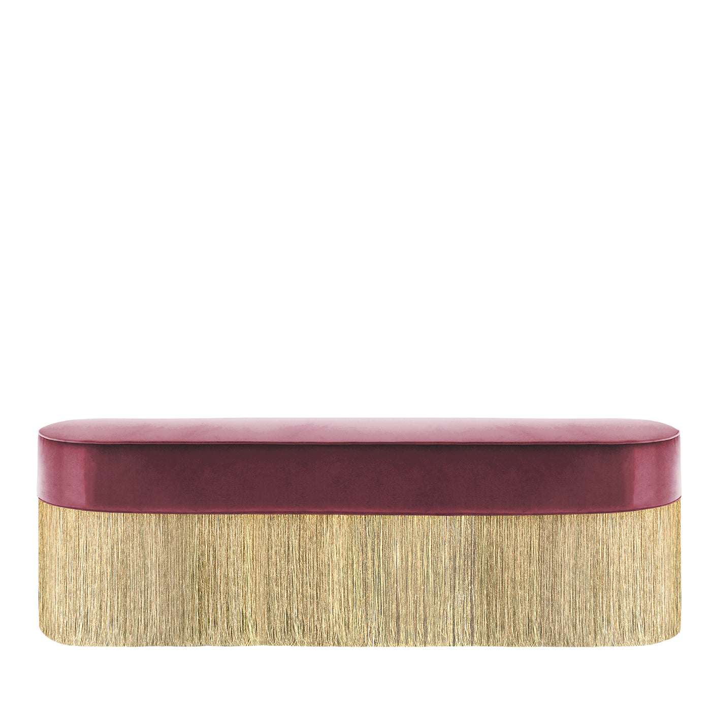 Fringed Burgundy & Golden Bench Lorenza Bozzoli Couture | Artemest