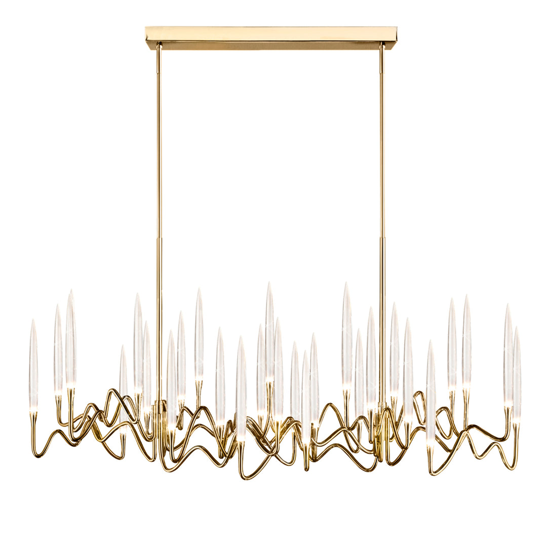 IL PEZZO 3 30-LIGHTS GOLD Long Chandelier Il Pezzo Mancante | Artemest