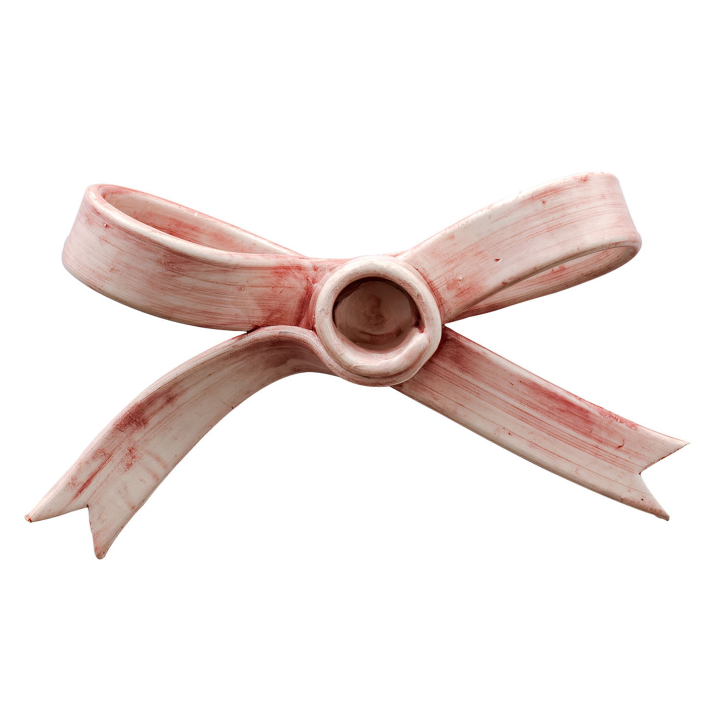 Set of 2 Pink Bow-Shaped Ceramic Candle Holders Bitossi Home | Artemest