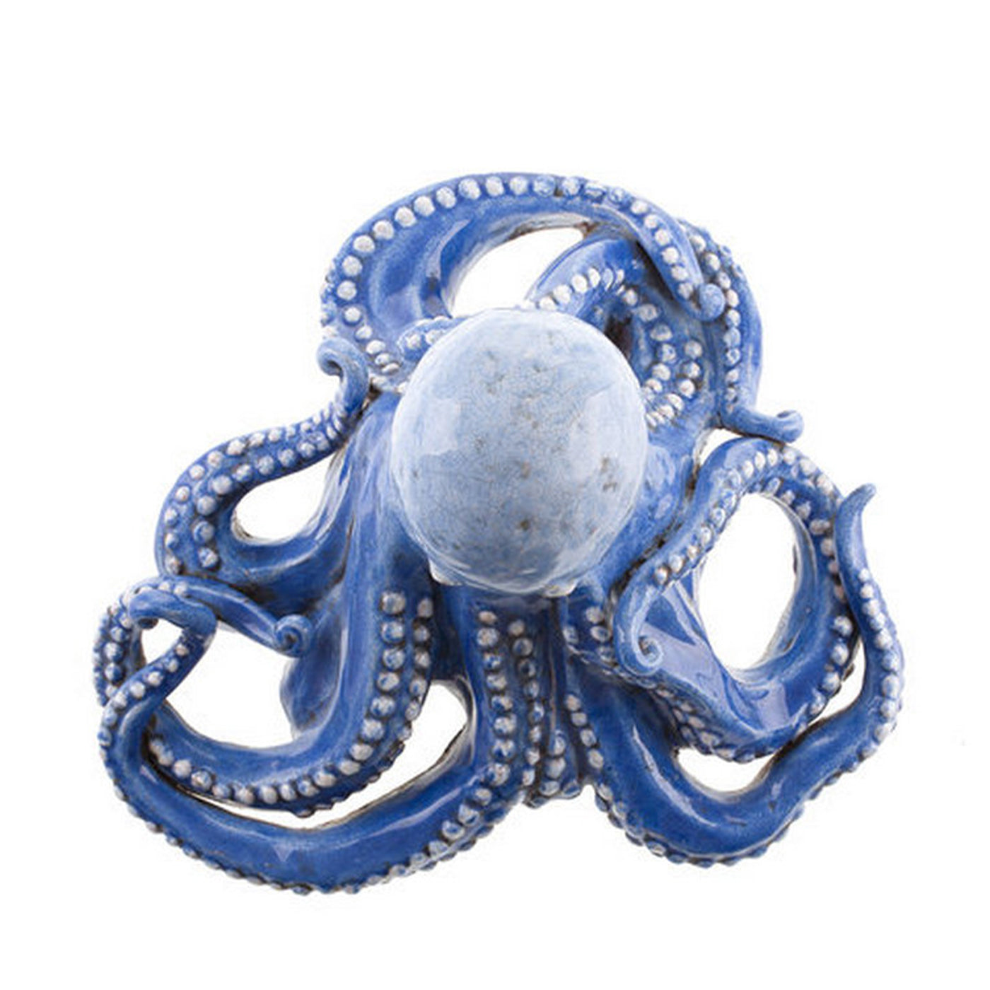 Blue Ceramic Octopus Sculpture Ceramiche Ceccarelli | Artemest